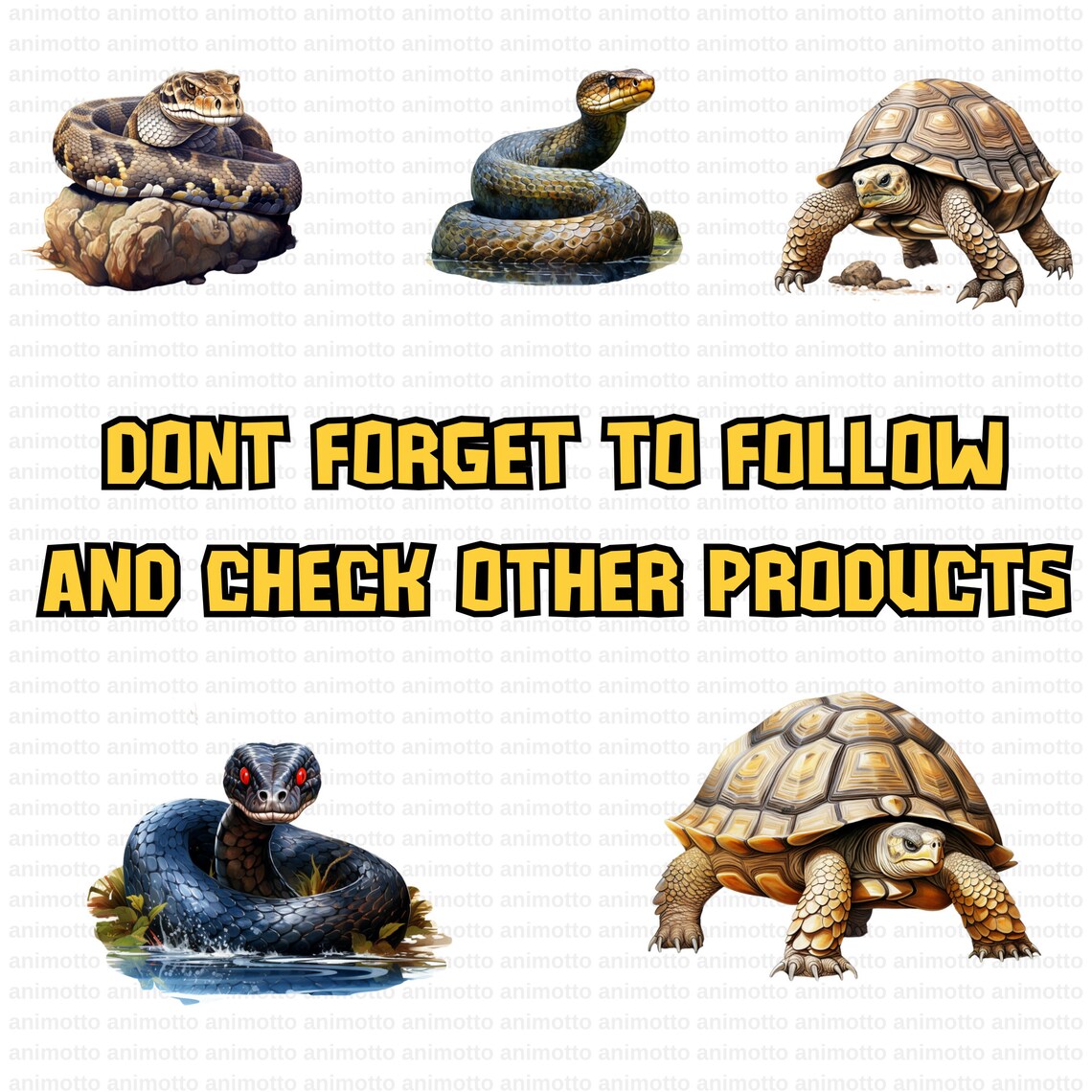 Watercolor Reptiles Clipart | Chameleon, Lizard, Snake, Turtle ...