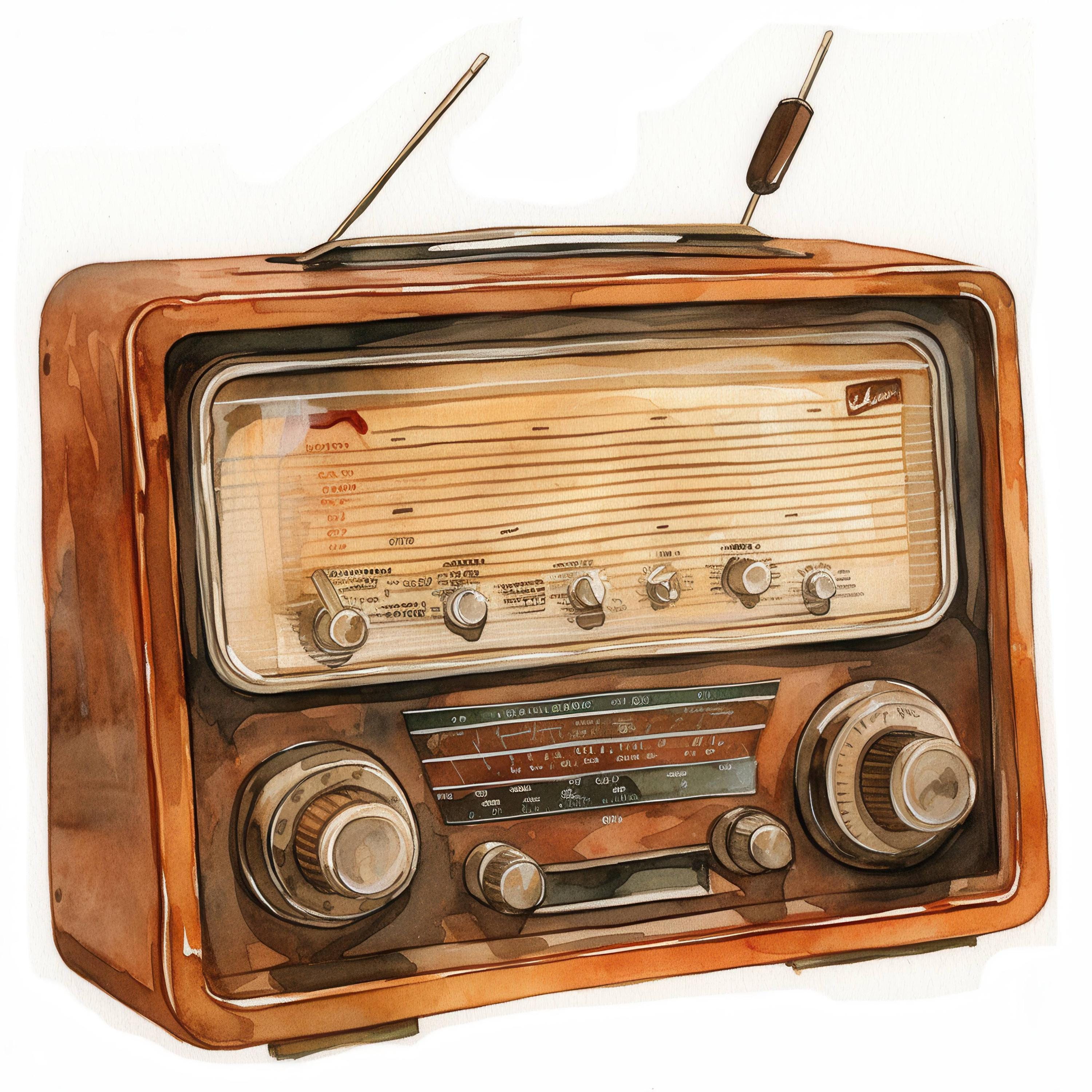 10 Vintage Radio Clipart Bundle, Retro Radio Clipart Image Prints ...