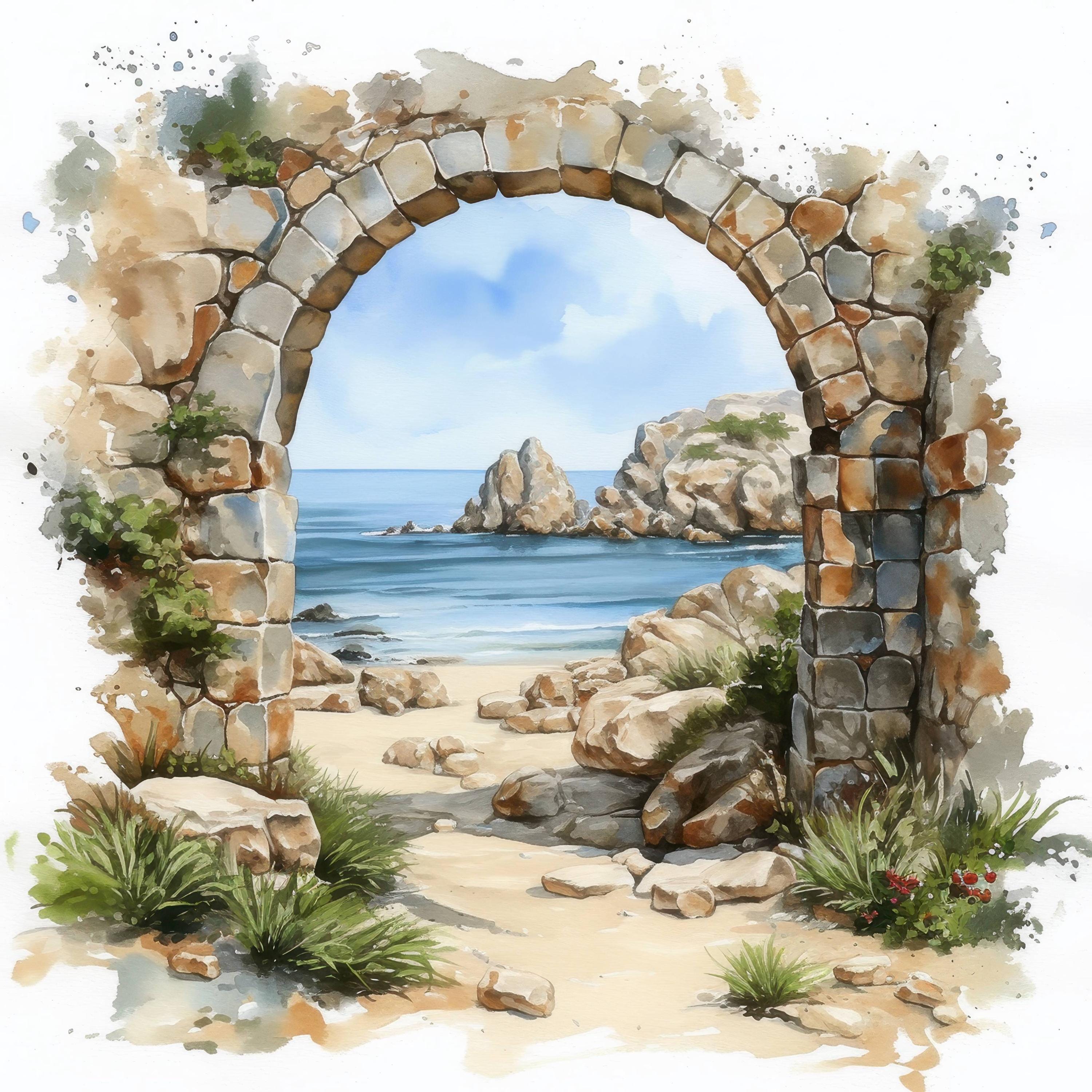 11 Doors on Seaside Clipart Bundle, Nautical Gates Illustrations ...