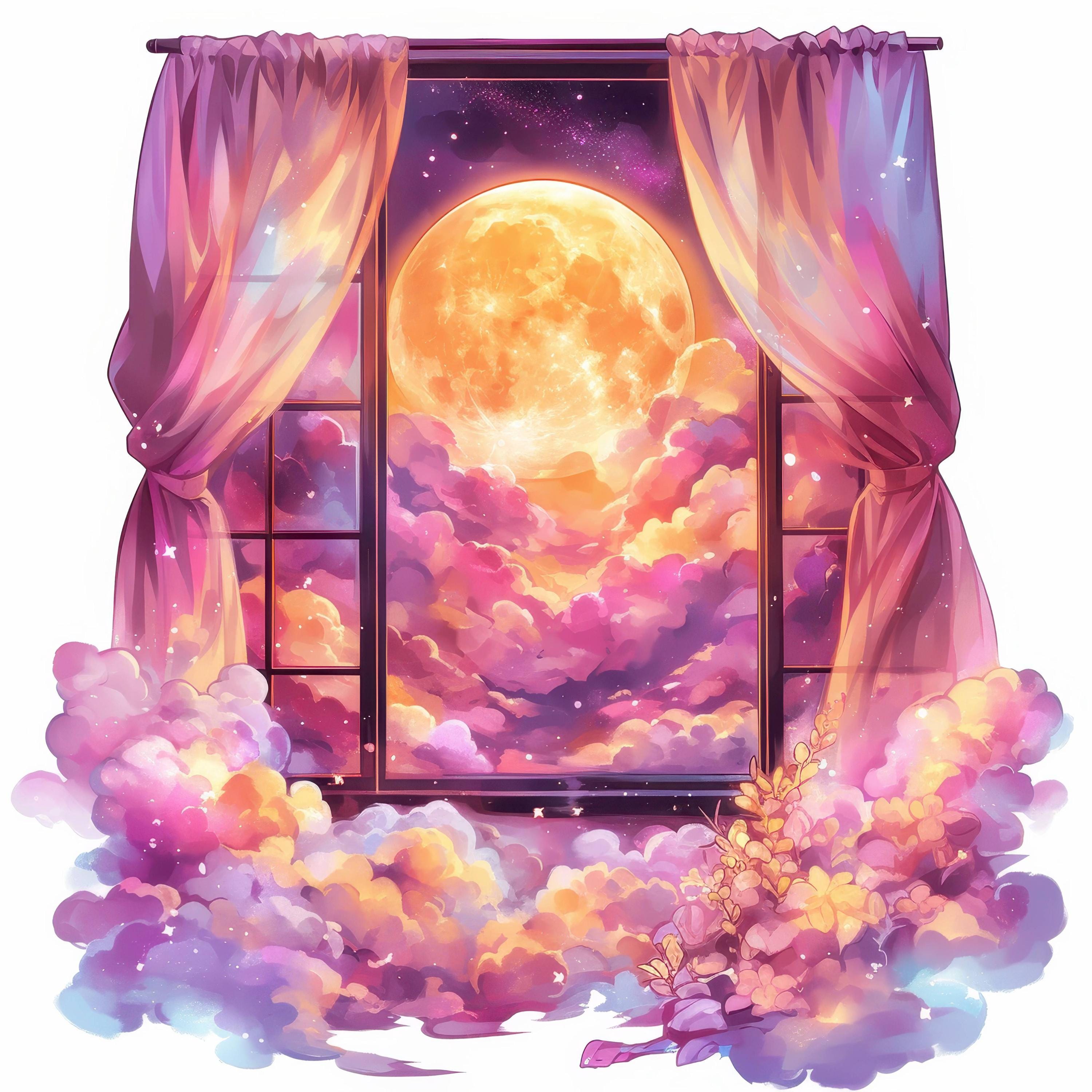 18 Celestial Windows Clipart Bundle, Printable Watercolor Window Images ...