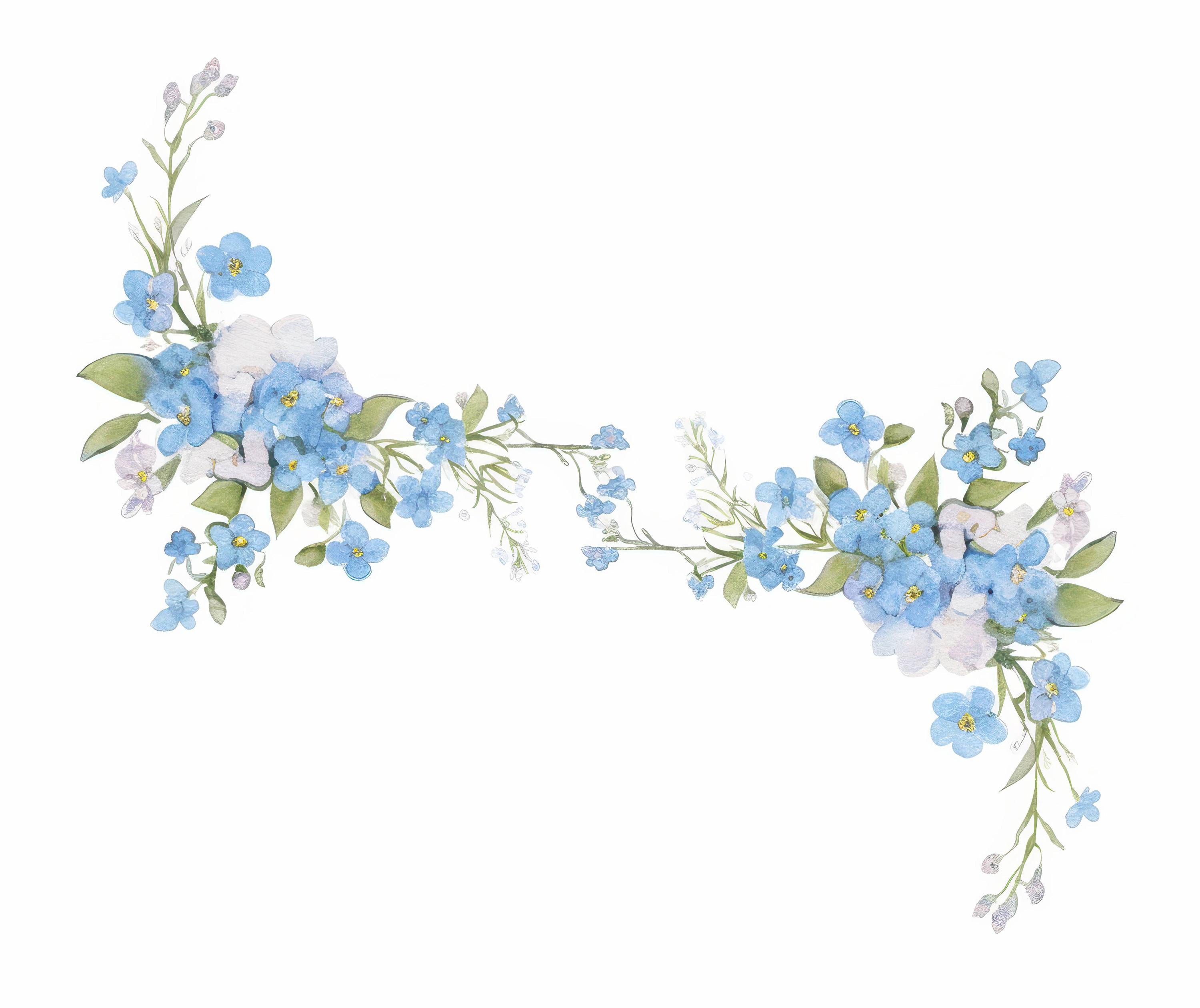 12 Elegant Blue Borders Clipart Bundle, Printable Watercolor Baby ...