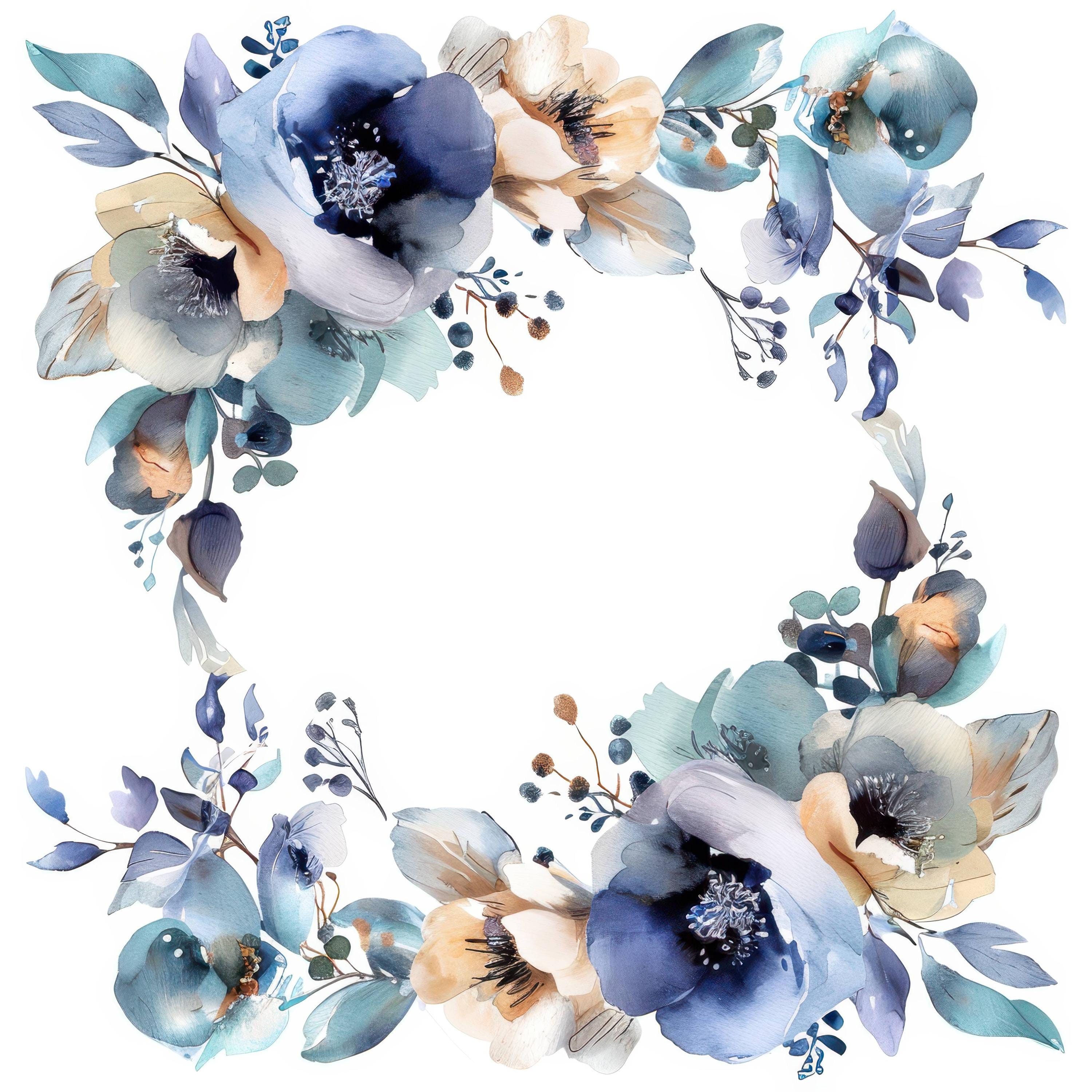 11 Floral Decor Bundle, Flower Border, Floral, Digital Clipart ...