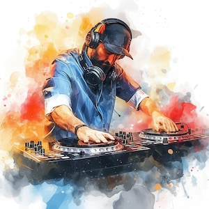 10 Jamming DJ Prints Clipart Bundle, Disco Images Illustrations ...