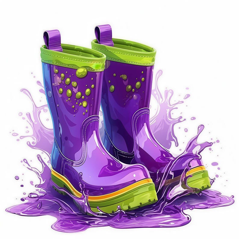 18 Colorful Rain Boots Clipart Bundle, Rain Boots Illustrations ...