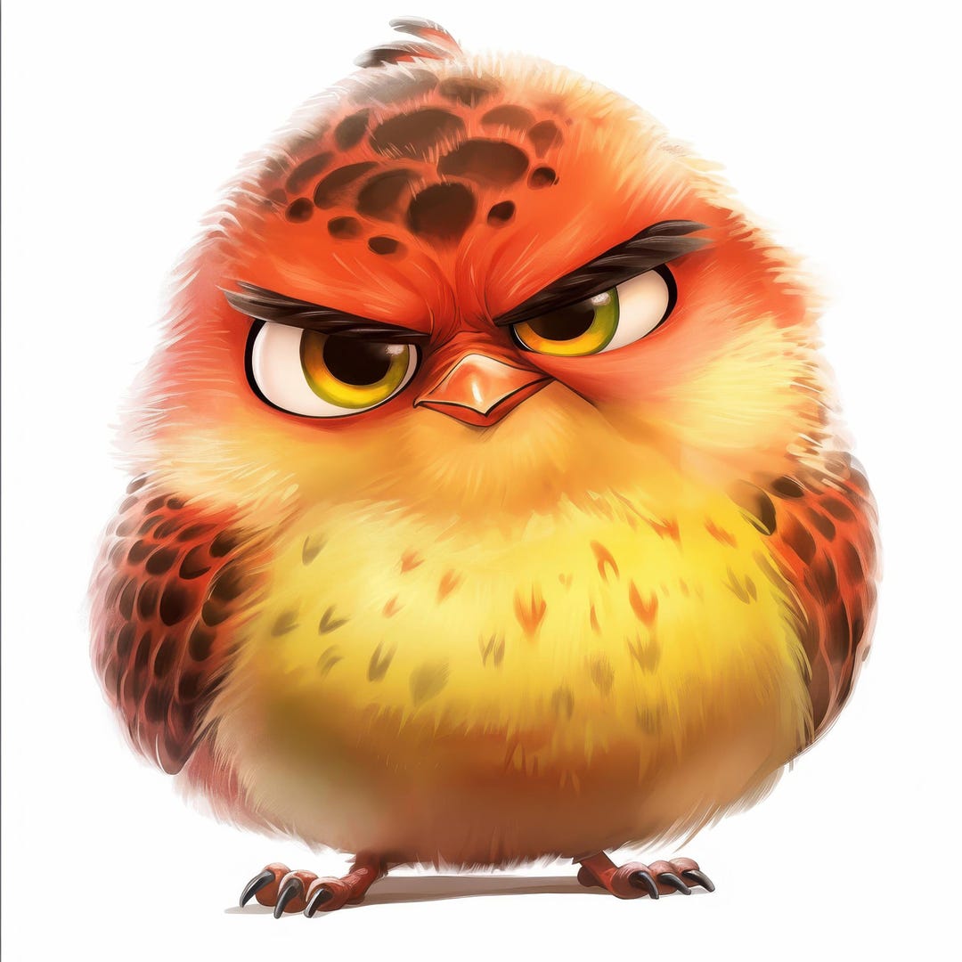 16 Cute Grumpy Birds Clipart Bundle, Bird Prints Illustrations ...