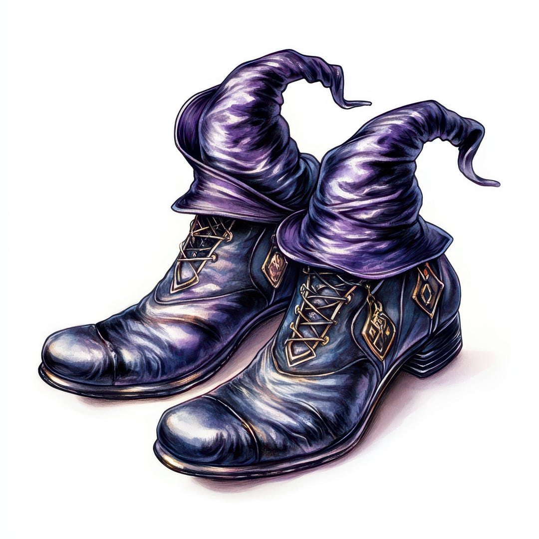 Halloween Witch Shoes Clip Art 11 High Res Watercolor Jpgs Junk ...