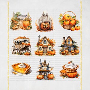 Watercolor Pumpkins Clipart Bundle, Pumpkin Fall Decor Digital ...