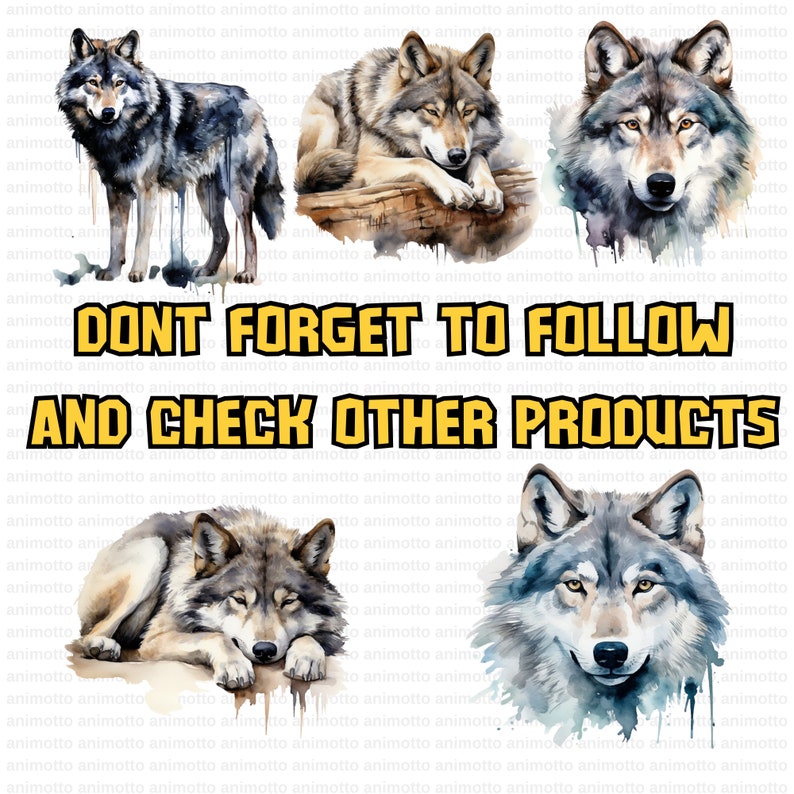 Watercolor Wolves Clipart Bundle, Cute Wolf PNG Graphics, Woodland ...