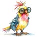 21 Punk Bird Clipart Set, Printable Watercolor Whimsical Birds Clipart ...