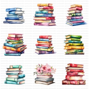 Watercolor Books Clipart | Painted Book Clipart | Book, Reading ...