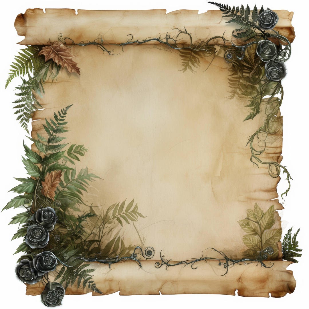 12 Floral Vintage Scroll Clipart Bundle, Printable Watercolor Old Paper Clipart, High Quality ...