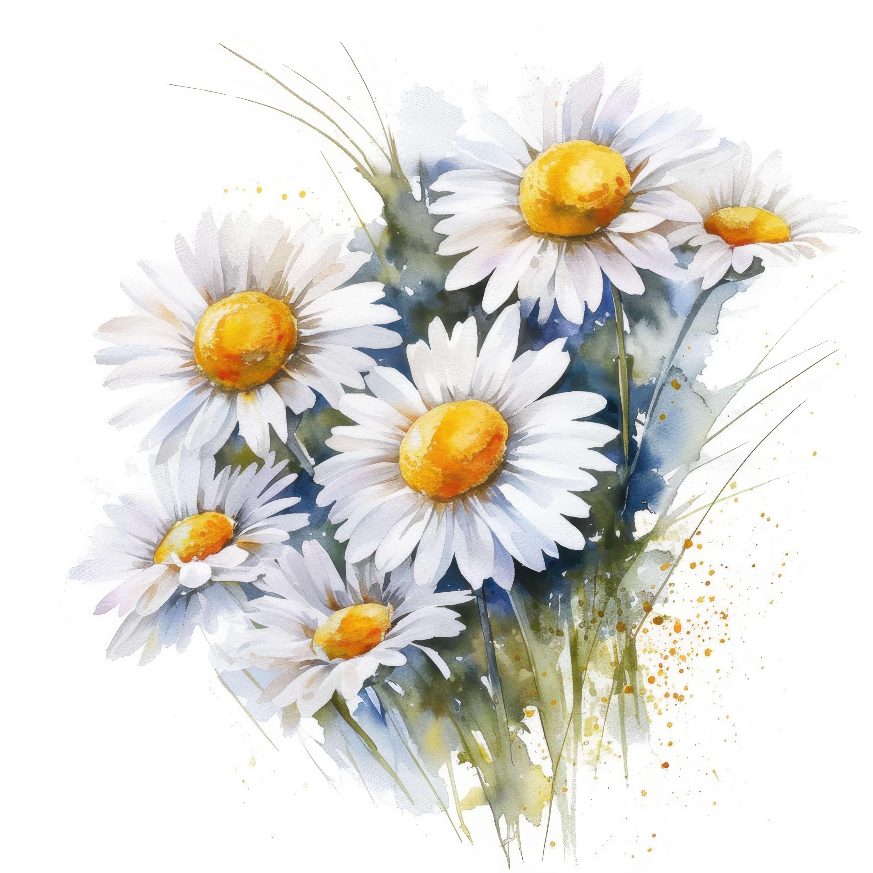 14 Daisy Bouquets Clipart Set, Spring Daisy Illustrations, Printable ...