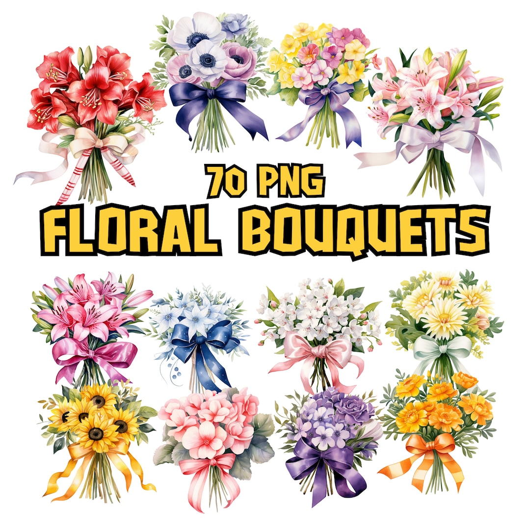 Watercolor Floral Bouquets Clipart | Spring Flowers, Wedding Bouquet ...