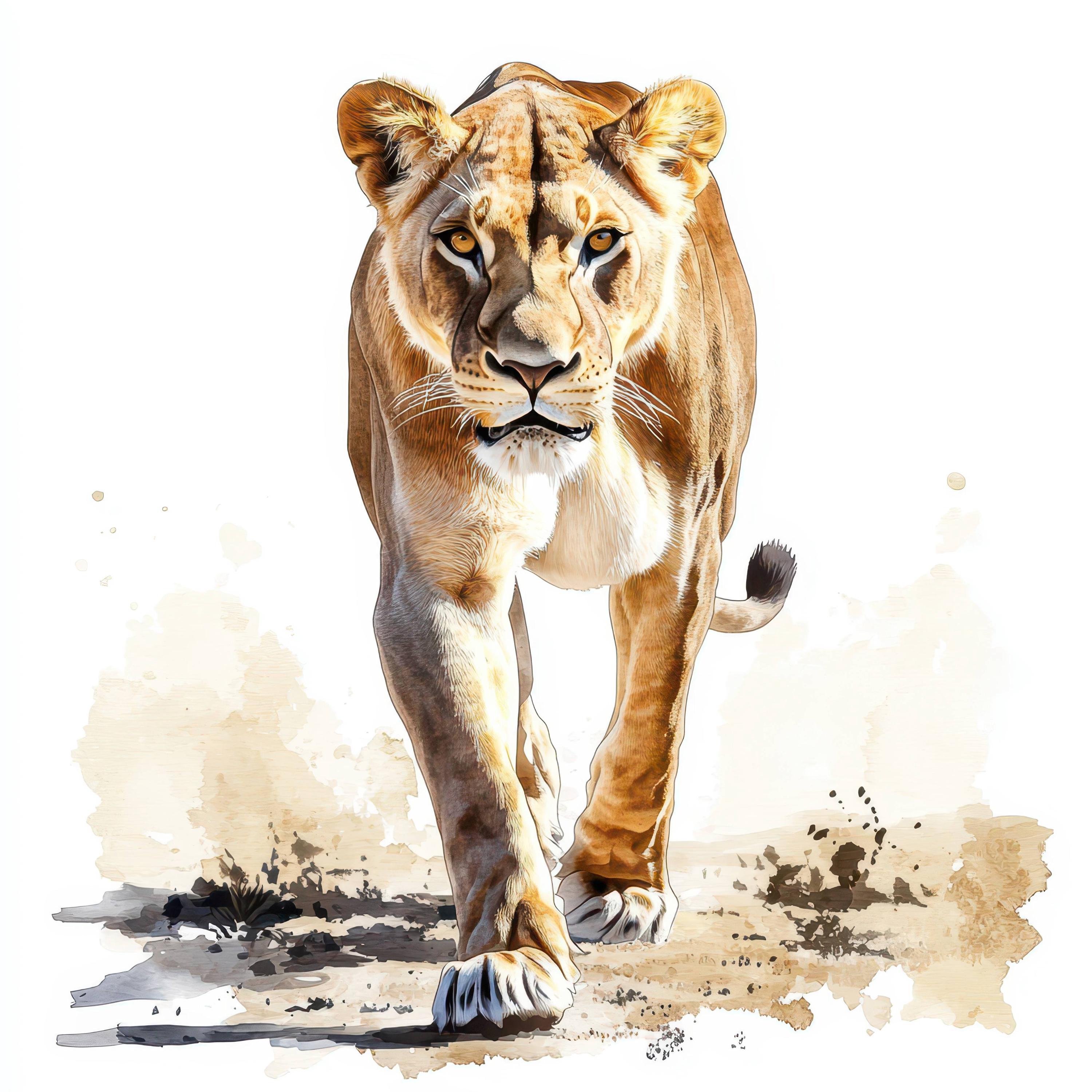27 Lioness Clipart Bundle, Printable Watercolor Lioness Clipart, High ...