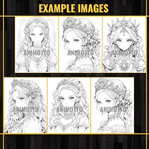 Anime Princess Girls Adult Coloring Book 80 Coloring Pages Book ...