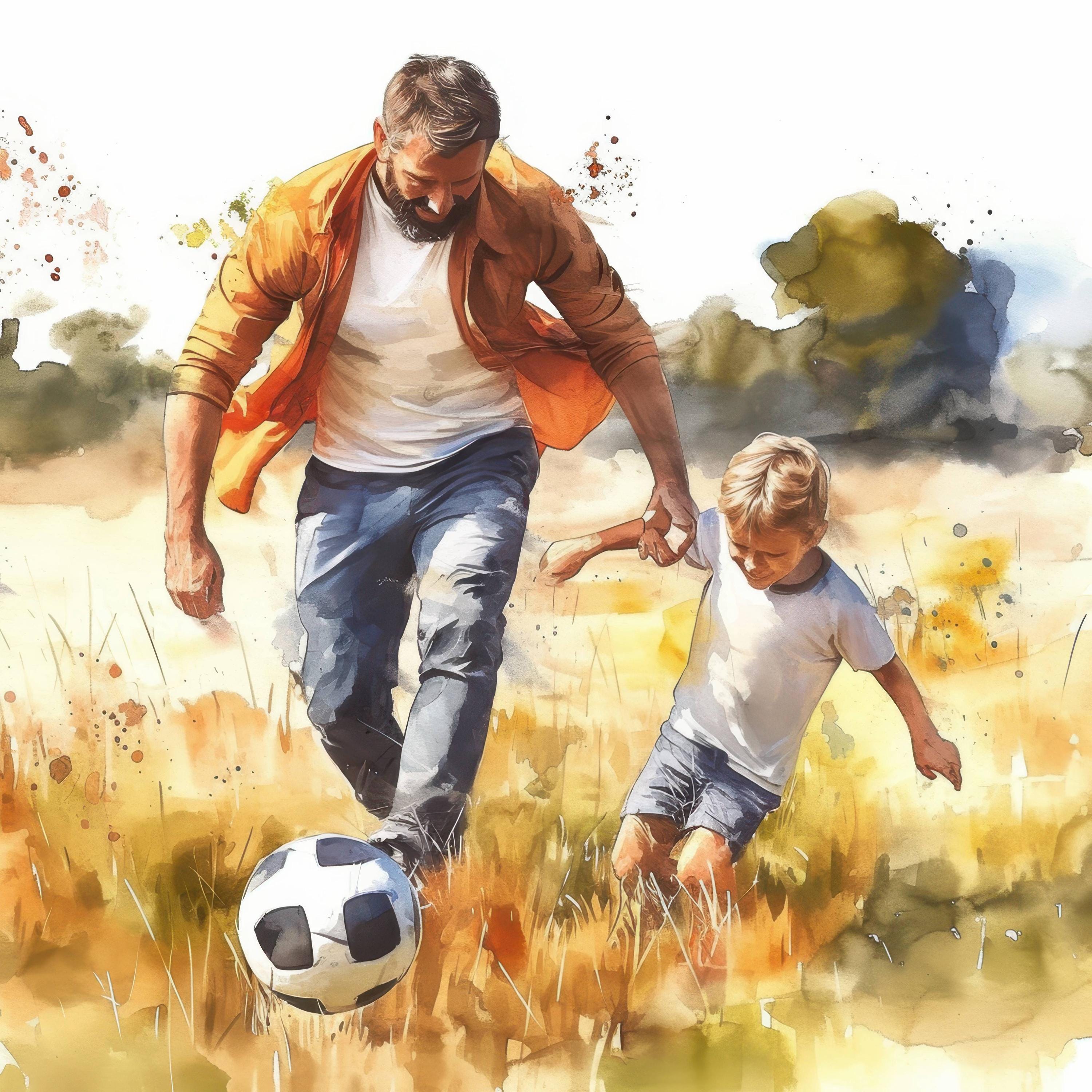 24 Father and Son Football Clipart Bundle, Fathers Day Graphics ...