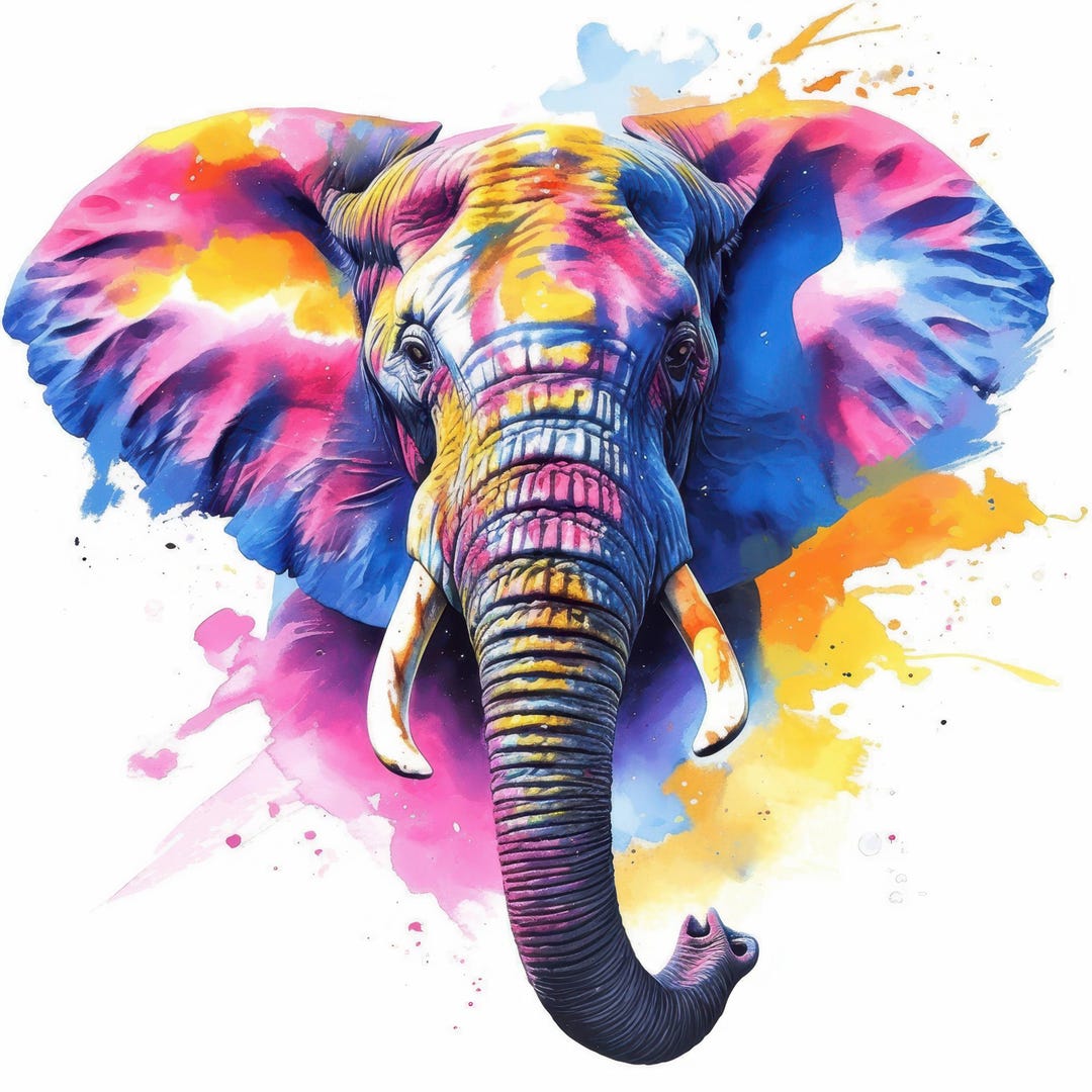 15 Cool Elephants Clipart Bundle, Colorful Animals Illustrations ...