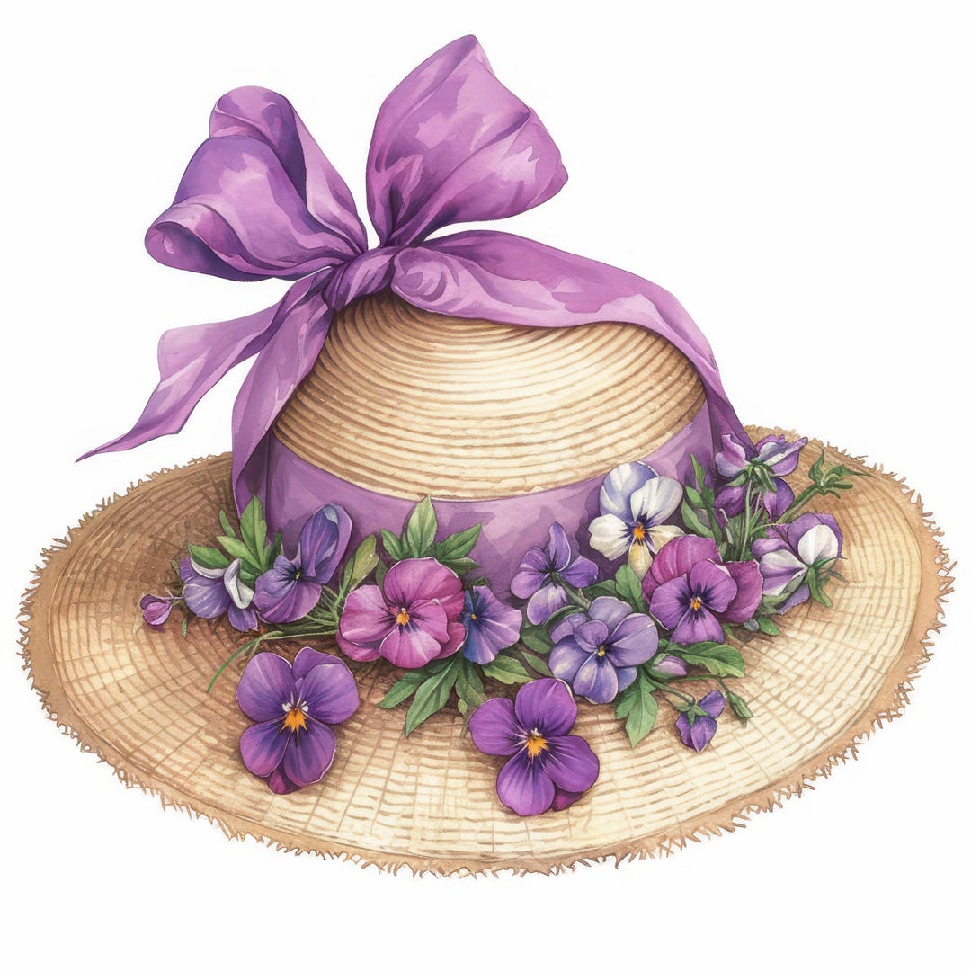 10 Blooming Hat Clipart Bundle, Summer Hat Prints Illustrations ...
