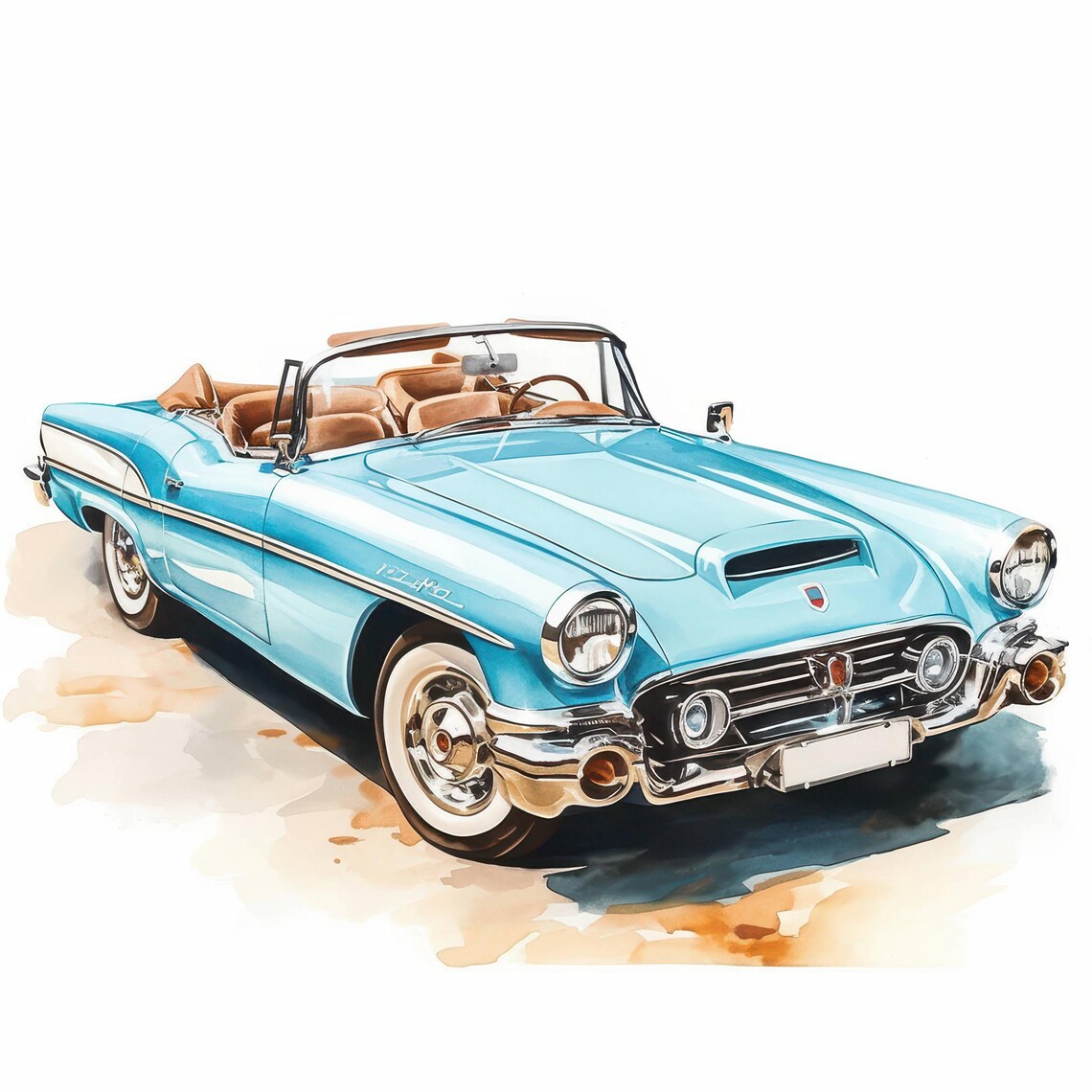 15 Vintage Convertible Car Clipart Set, Retro Car Illustrations ...