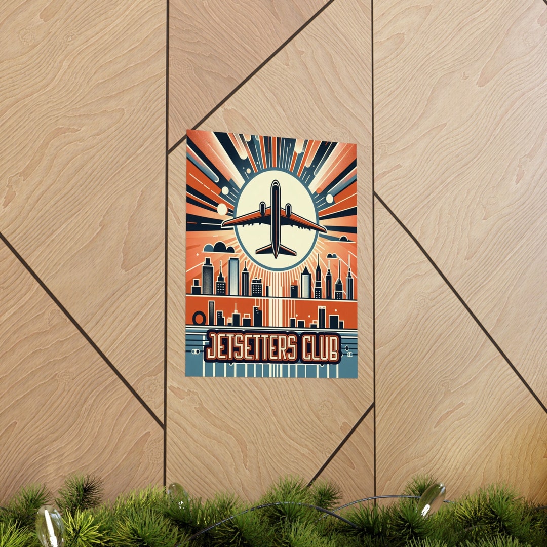 Jetsetters Club 11x14 Matte Poster, Travel Adventures, Flying on an ...