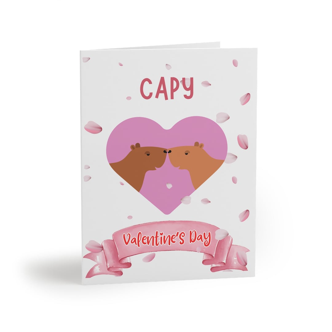 Capy Valentines Day Card Capybara Valentines Happy Valentines Capybara ...