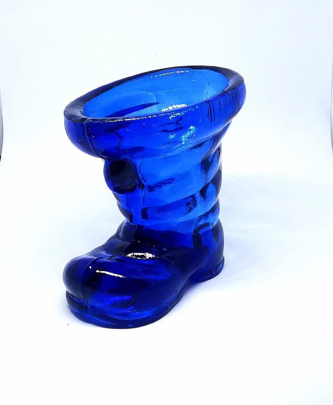 Vintage Collectible Blue Cobalt Glass Art Vase "shoe". Made in 1960s ...