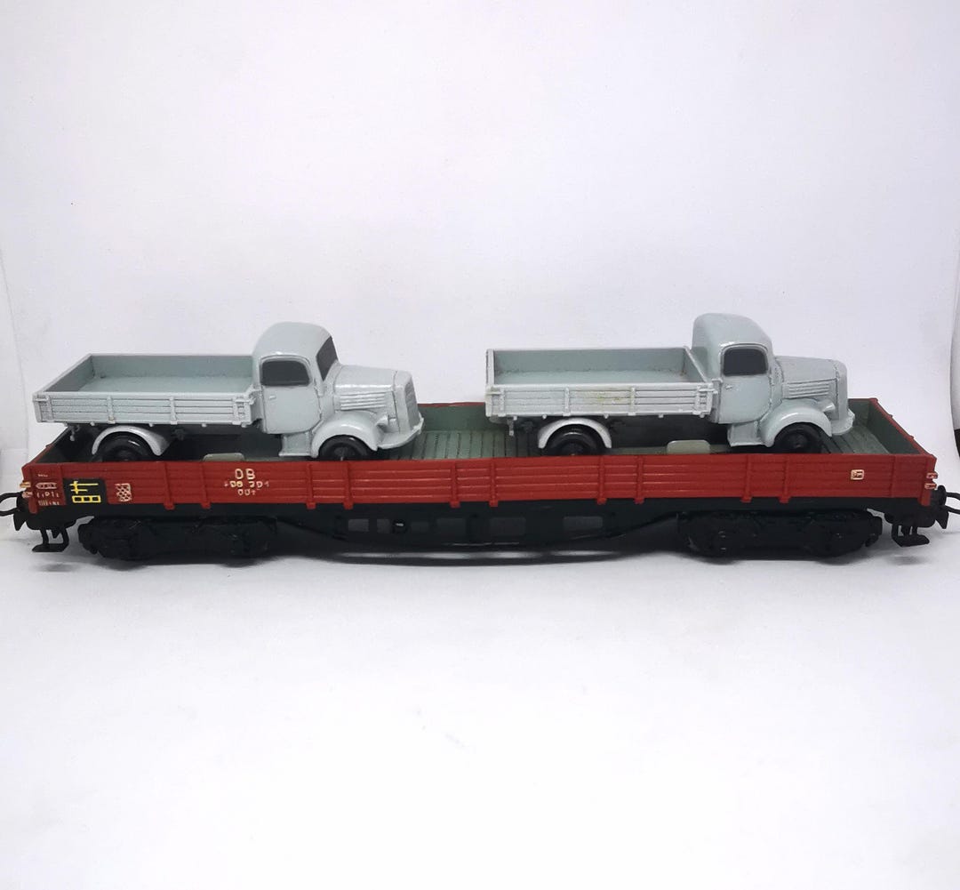 Extremely Rare Marklin, Scale HO ,low Sided 4 Axle Wagon With 2 ...