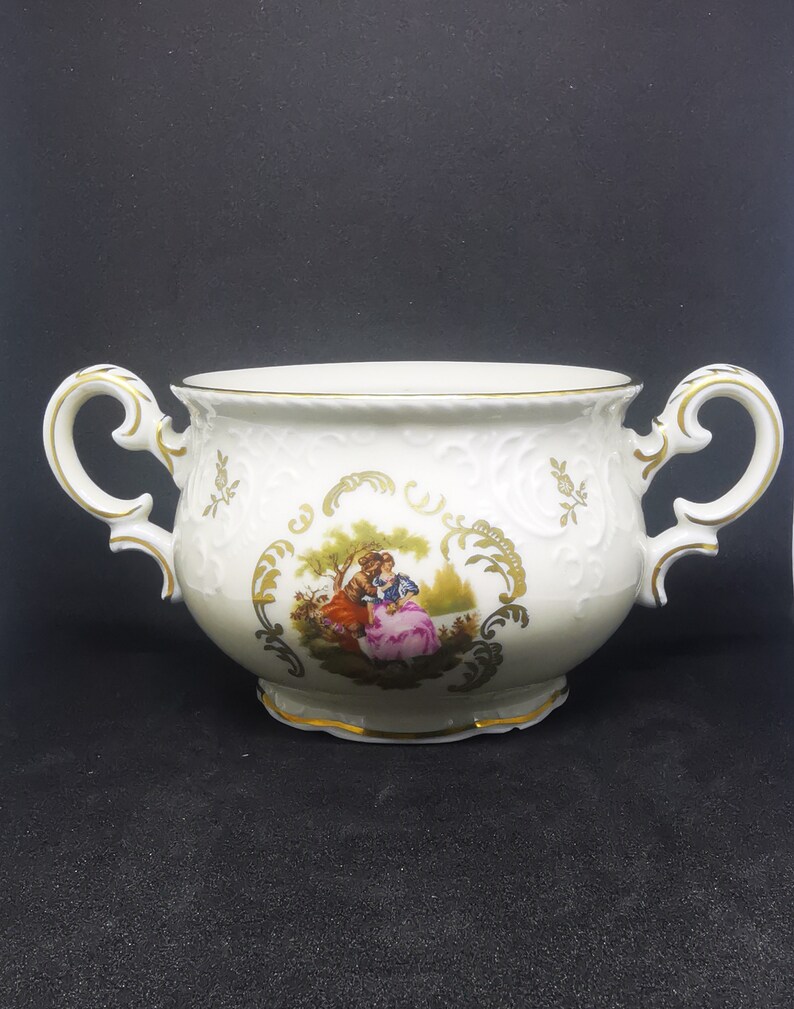 Vintage Zeh Scherzer Bavaria Porcelain Sugar Bowl, Made in Germany ...