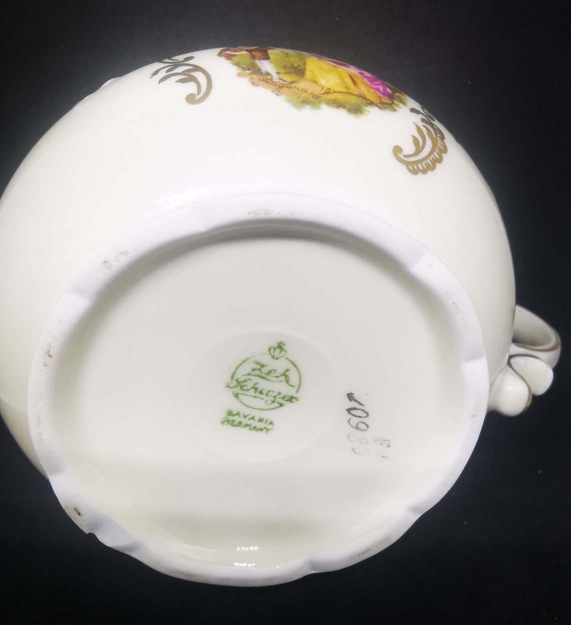 Vintage Zeh Scherzer Bavaria Porcelain Sugar Bowl, Made in Germany ...