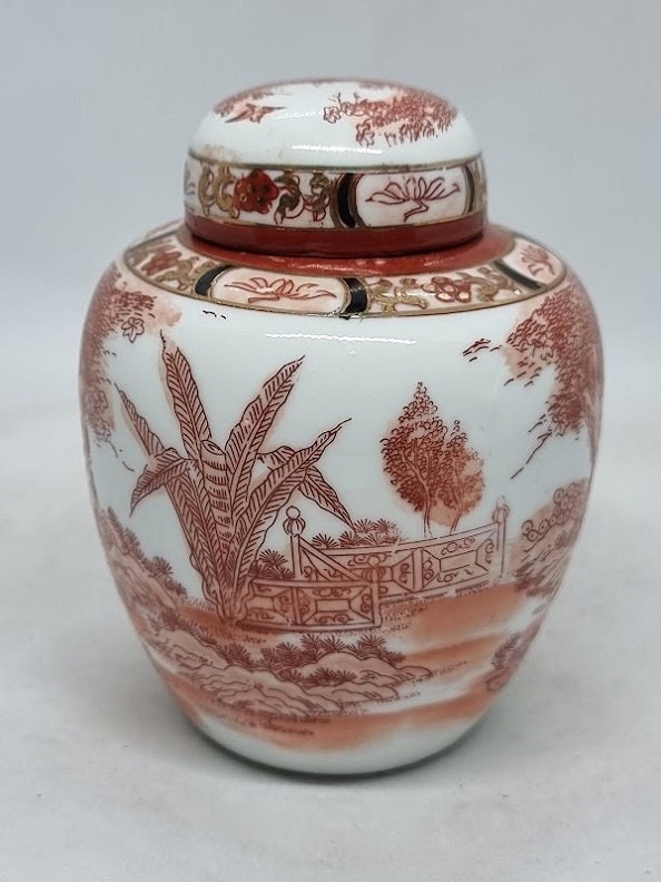Rare Vintage Asian Japanese Ginger Jar With Handpainted Geisha Girls ...