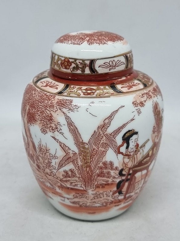 Rare Vintage Asian Japanese Ginger Jar With Handpainted Geisha Girls ...