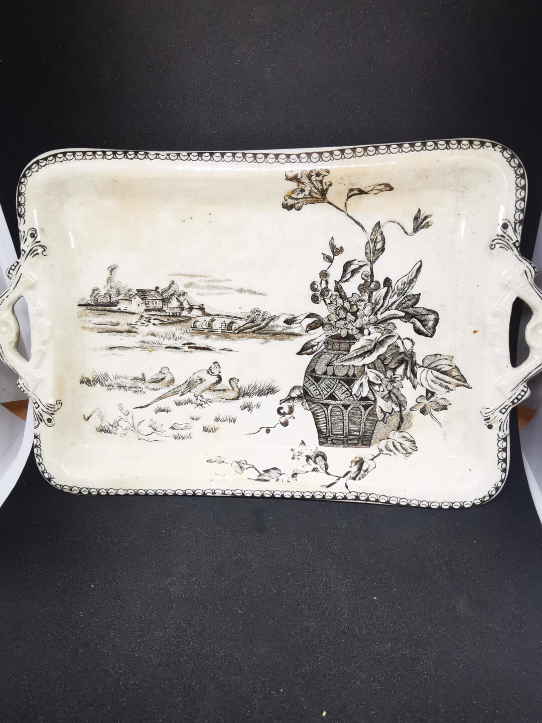Rare Vintage 1940s Rural Pottery Ceramic Platte. Made in England ...