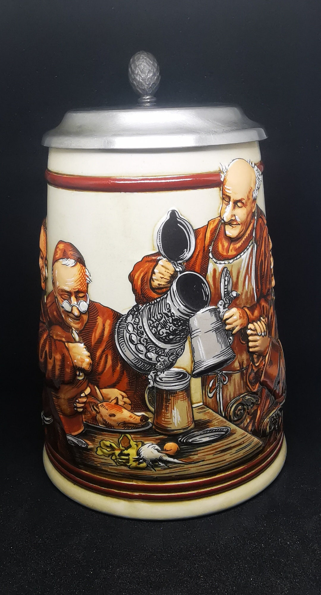 Vintage Glazed Ceramic Beer Stein/mug Handmade in 1989. Collectible ...