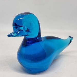 Extremely Rare and Collectible Vintage Blue Glass Duck Paperweight ...