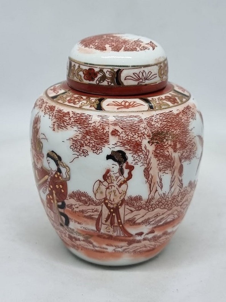 Rare Vintage Asian Japanese Ginger Jar With Handpainted Geisha Girls ...