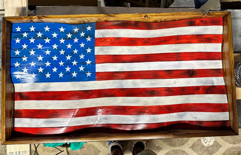 Wavy American Flag - Etsy