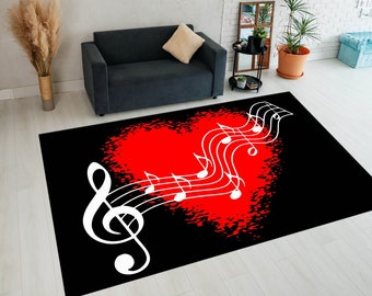 Music Notes Rug, Clef Rug, Treble Clef Rug, Music Rug, Colorful Rug ...