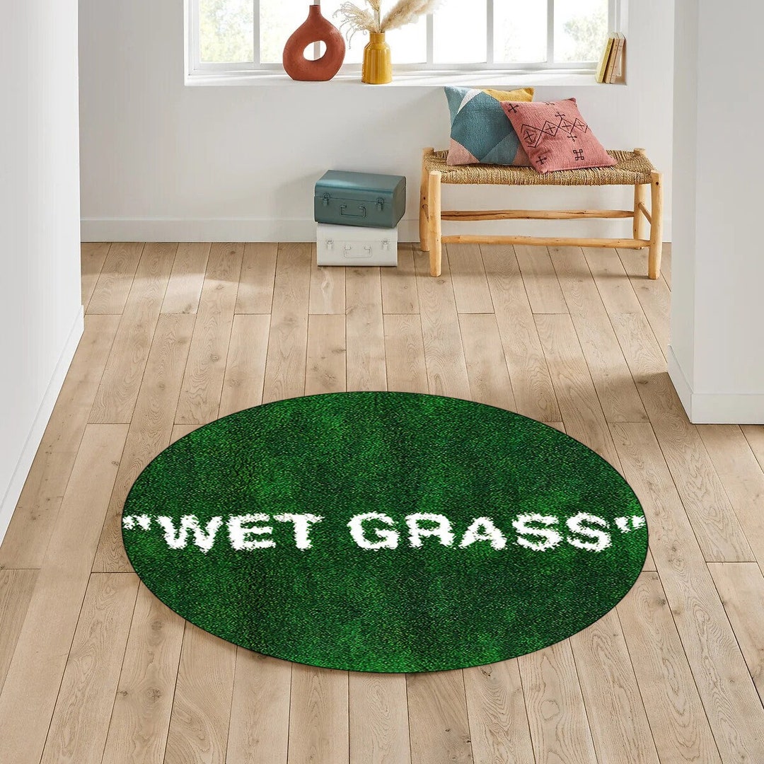 Wet Grass, Wet Grass Rug, Wet Grass Round Rug, Grass Look Rug, Green ...