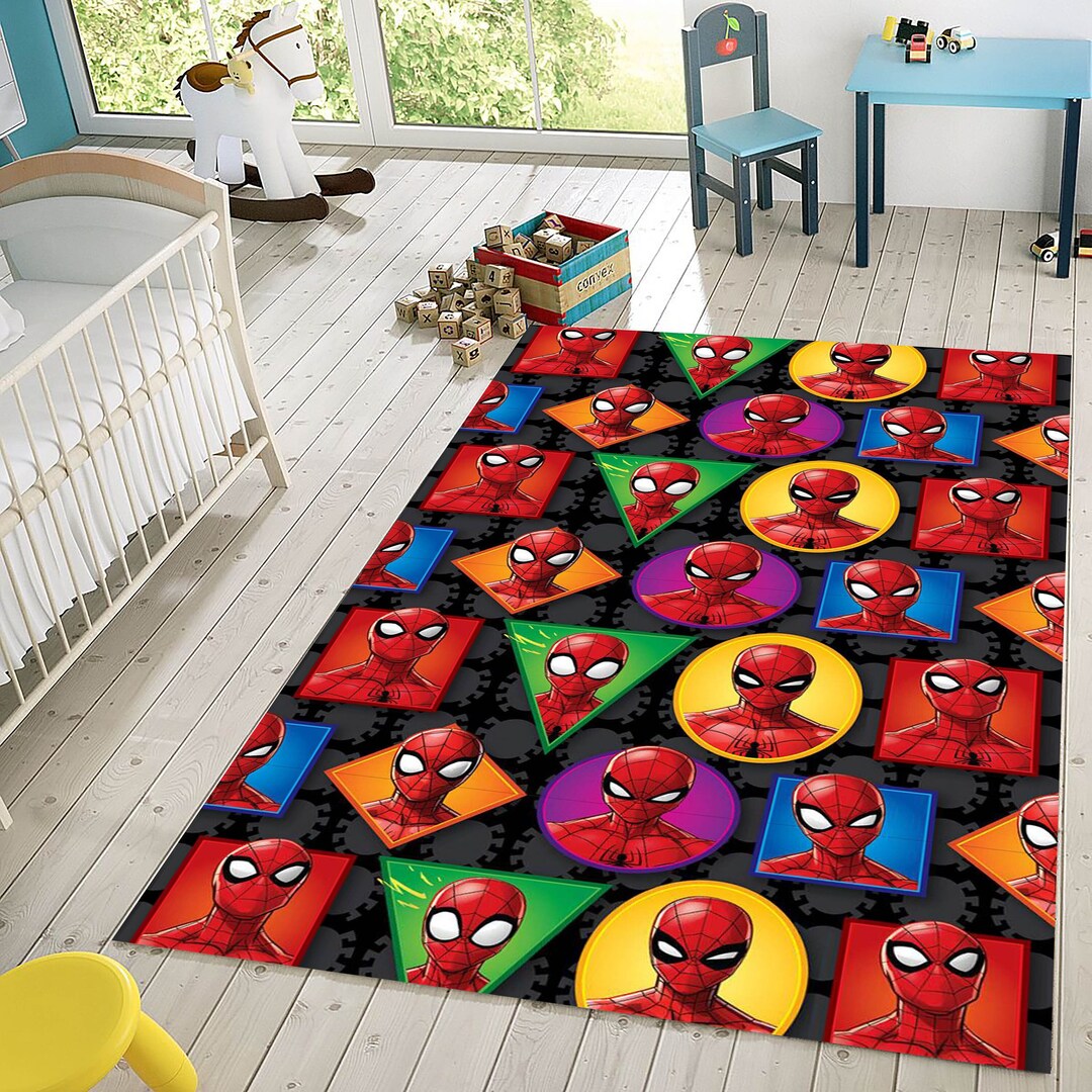 Spiderman Rug, Spider Man Rug, Super Hero Rug, Kids Room Rug, Boys Room ...