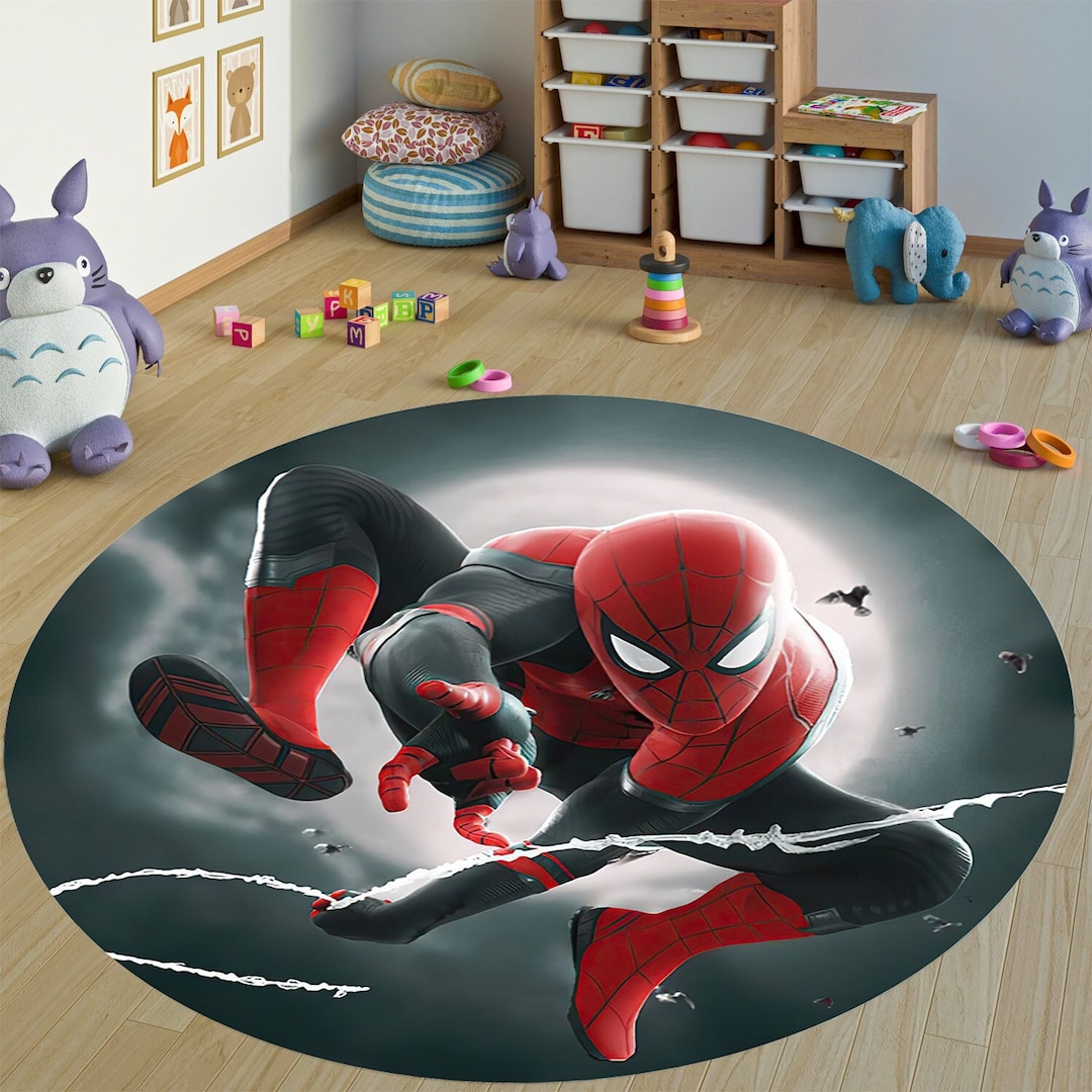 Spiderman Round Rug Spiderman Circle Rug Spider Man Round - Etsy