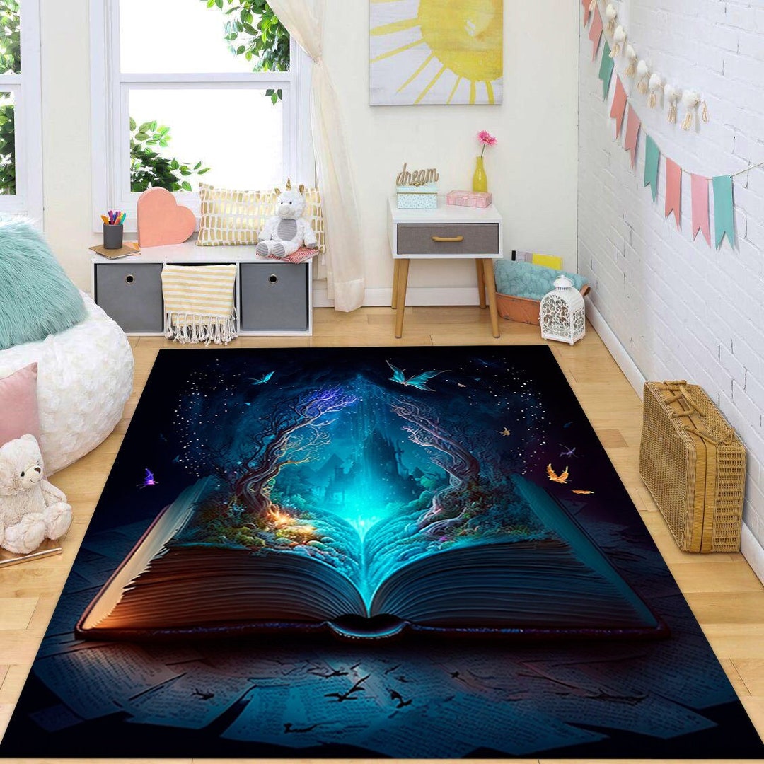 Book Rug, Magic Book Rug, Fairy Rug, Magical Rug, Girls Room Rug ...