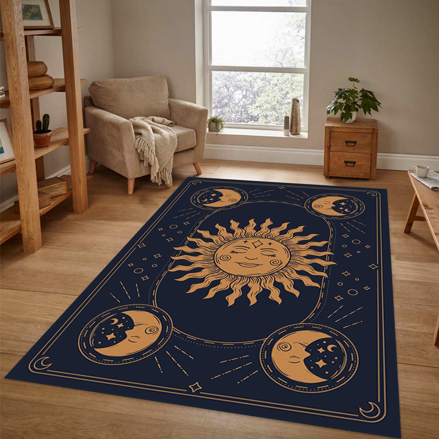 Sun Tarot Rug, Moon Tarot Rug, Tarot Art Card Rug, Tarot Card Rug ...