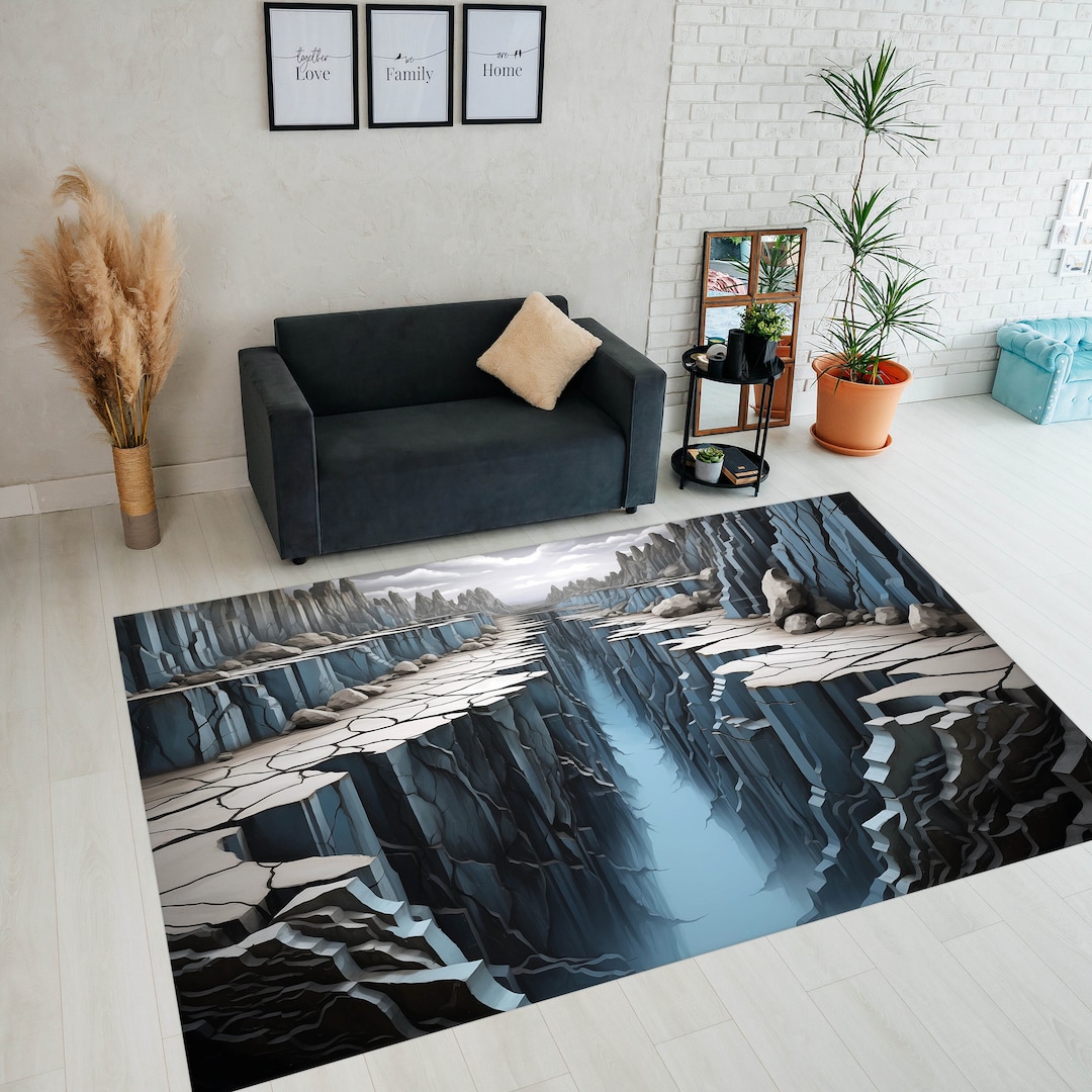 Huge Crack Rug, Optical Illusion Rug, 3D Rug, Stone Rug, Fun Rug ...