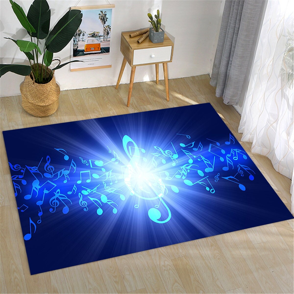Music Notes Rug, Clef Rug, Treble Clef Rug, Music Rug, Blue Rug, Music ...