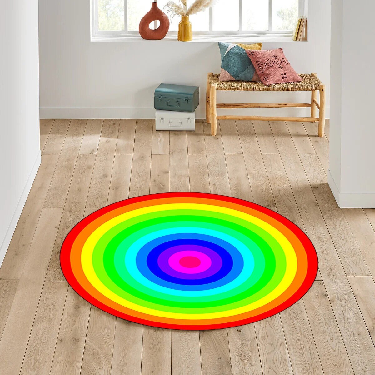 Rainbow Colorful Round Rug, Rainbow Colorful Rug, Rainbow Colorful ...