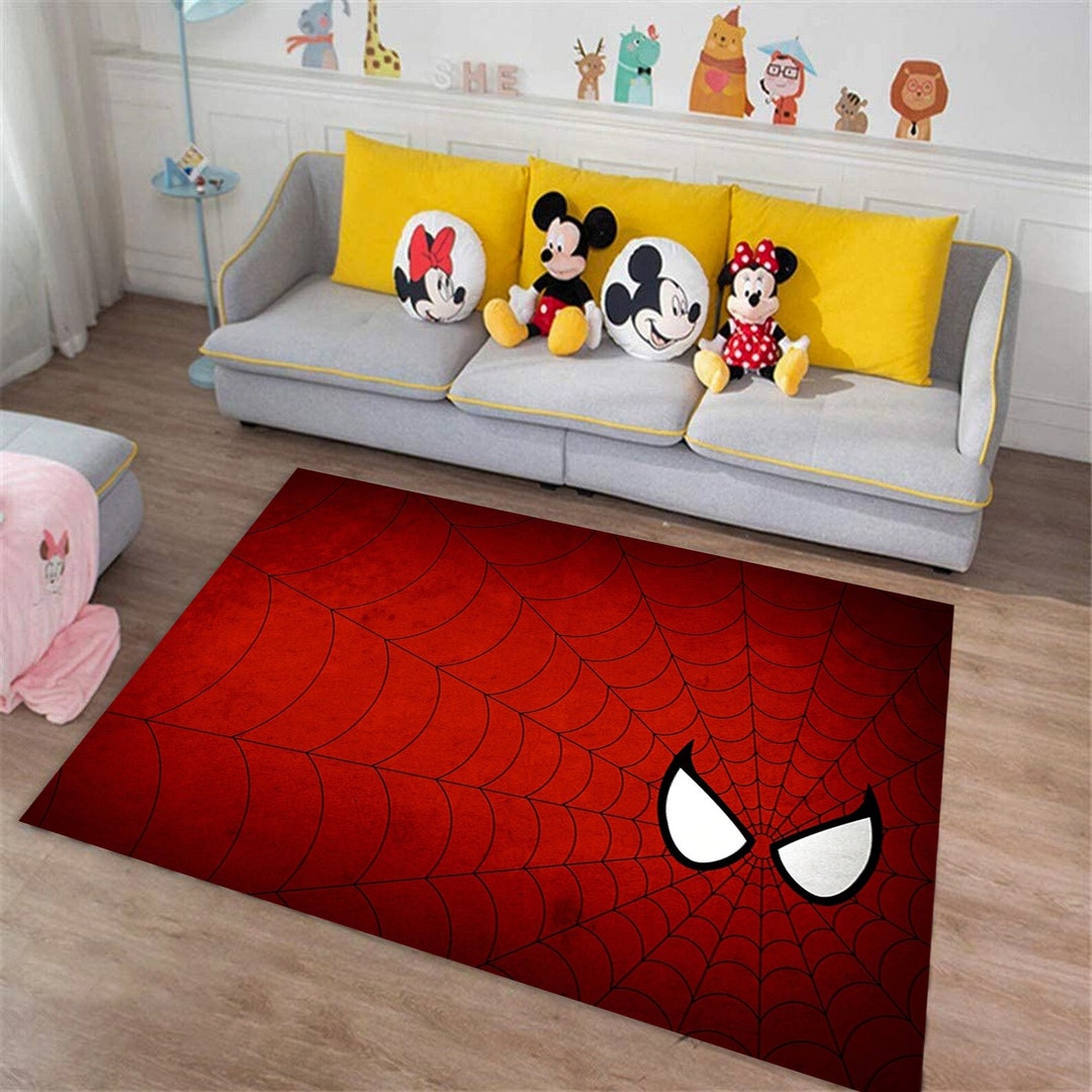 Spider Web Rug, Spiderman Rug, Spider Man Rug, Super Hero Rug, Red Rug ...