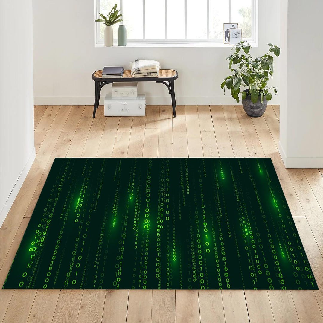Matrix Rug, Matrix Art Rug, Matrix Code Rug, Fantastic Rug, Black and ...