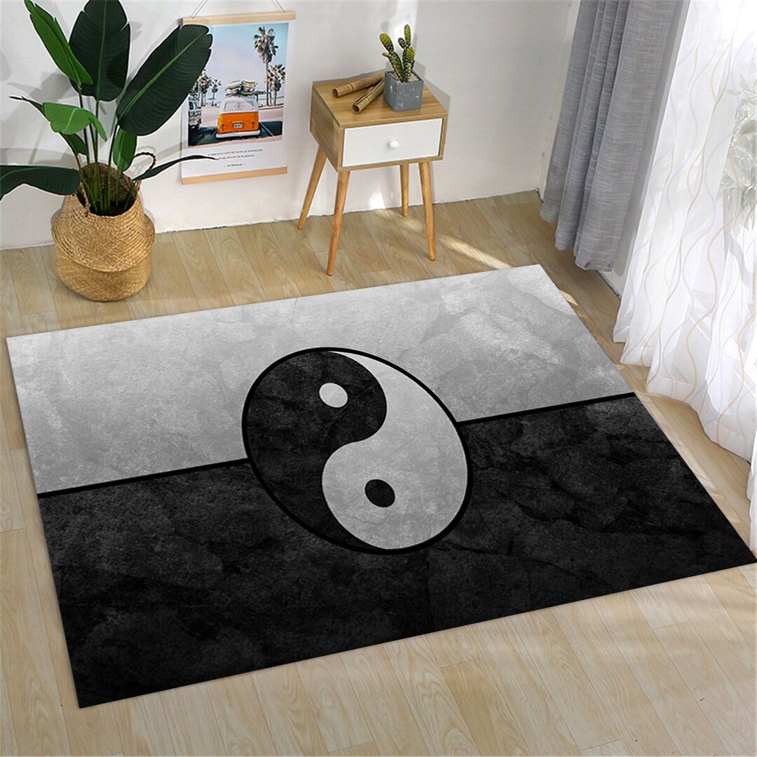 Yin Yang Rug Yin Yang Symbol Rug Black and White Rug Living - Etsy