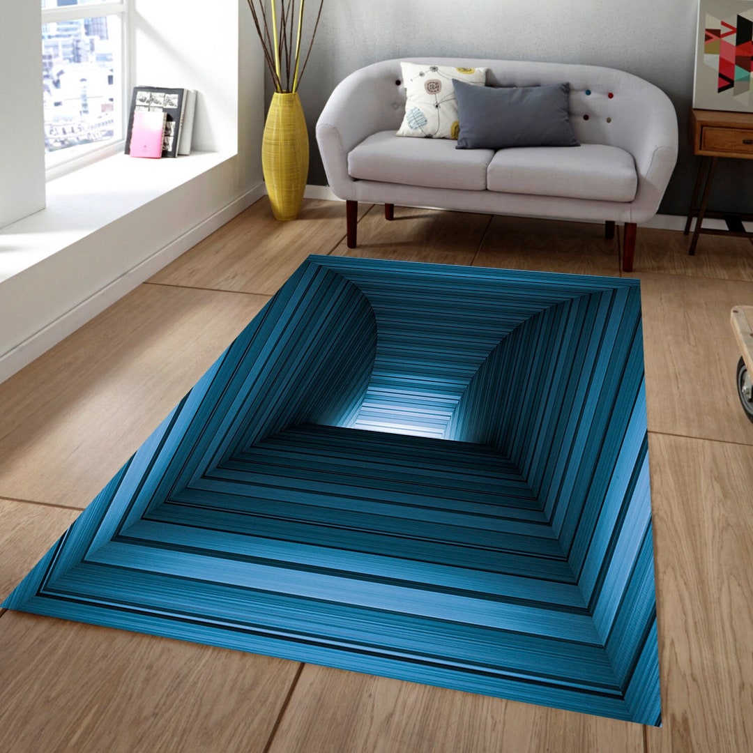 Vortex Rug, Blue Vortex Rug, Vortex Themed Rug, Optical Illusion Rug ...