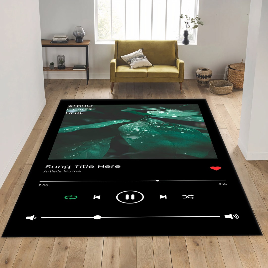 Music Player Rug, Album Cover Rug, Customizable Digital Music Rug ...